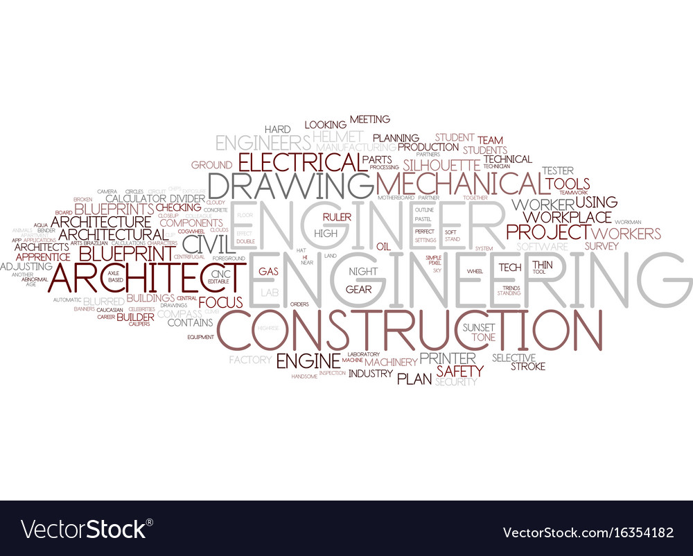 Engineer word cloud concept Royalty Free Vector Image