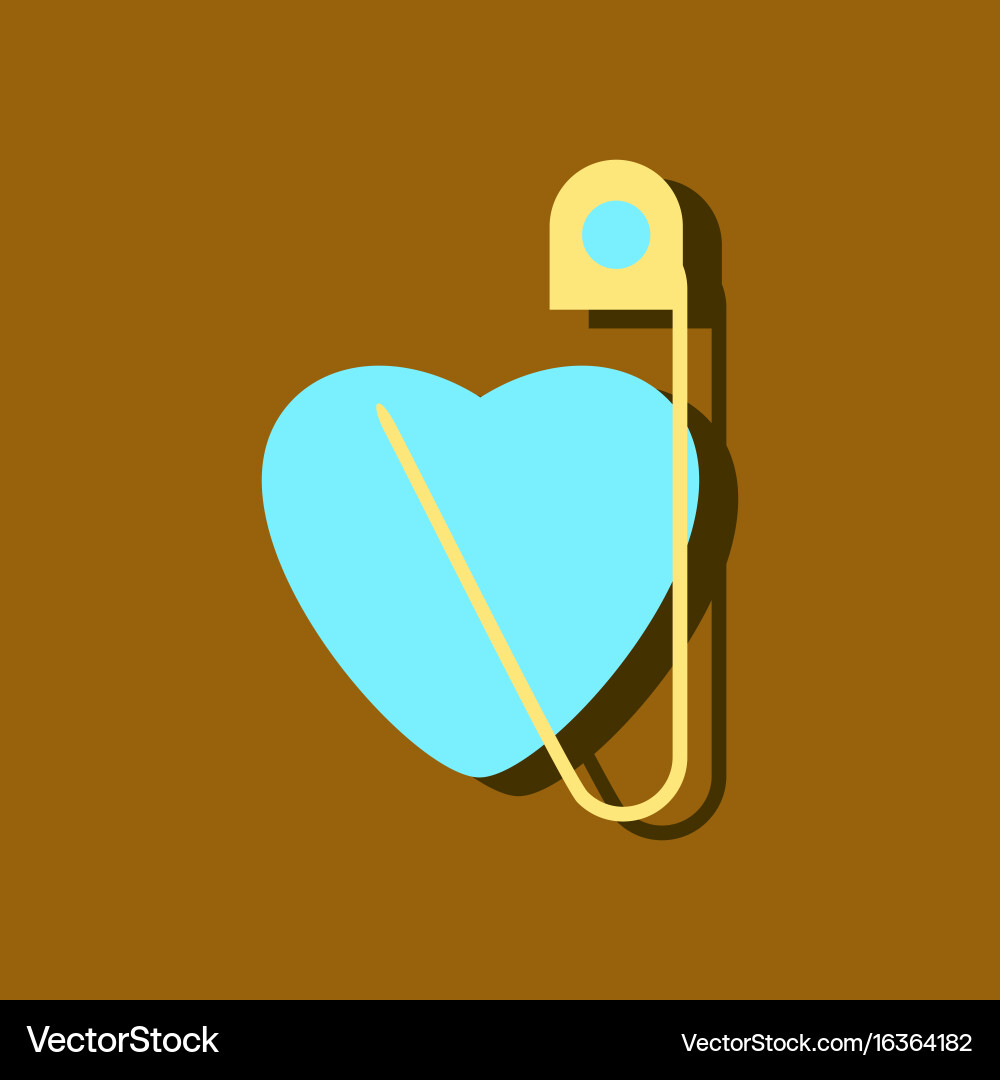 Flat icon design collection heart with a safety Vector Image