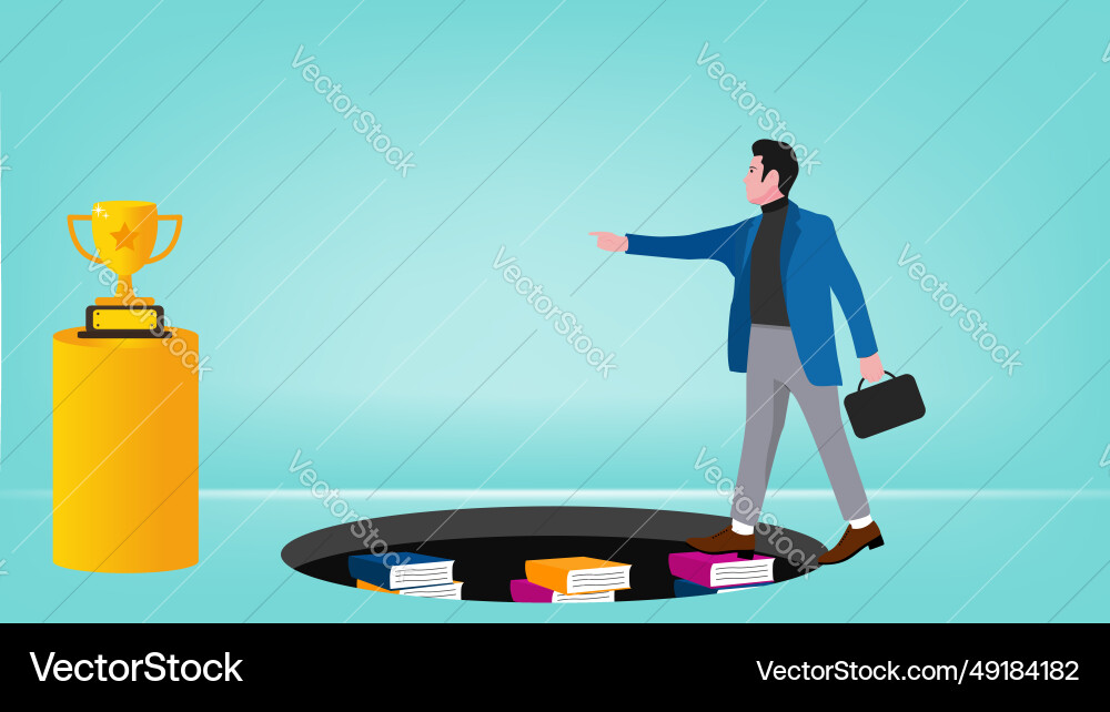 Knowledge and smooth business an entrepreneur who Vector Image
