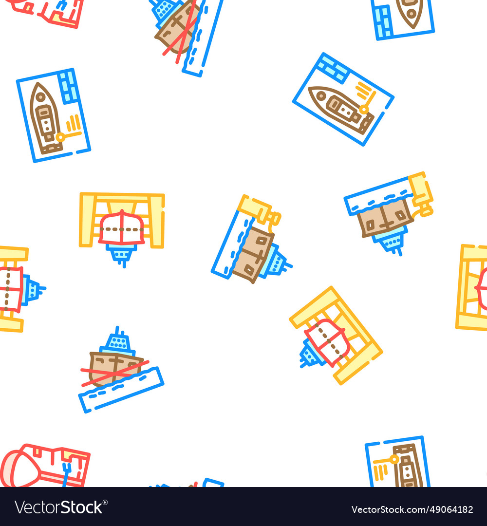 Marine engineering ship seamless pattern Vector Image