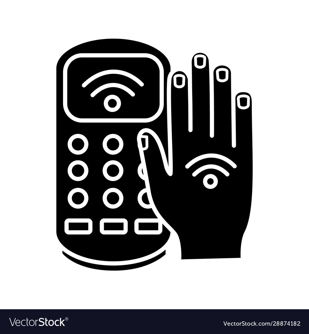 Nfc payment terminal glyph icon Royalty Free Vector Image