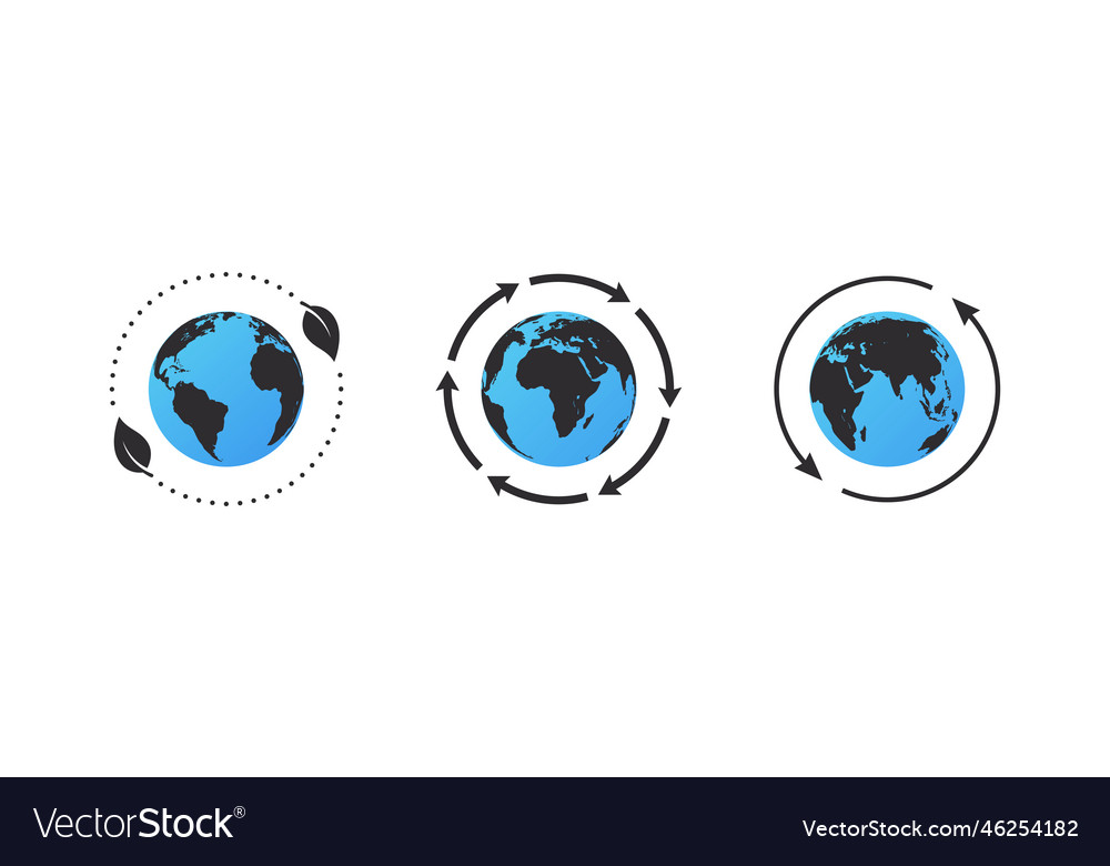 Recycle icons earth of recycled Royalty Free Vector Image