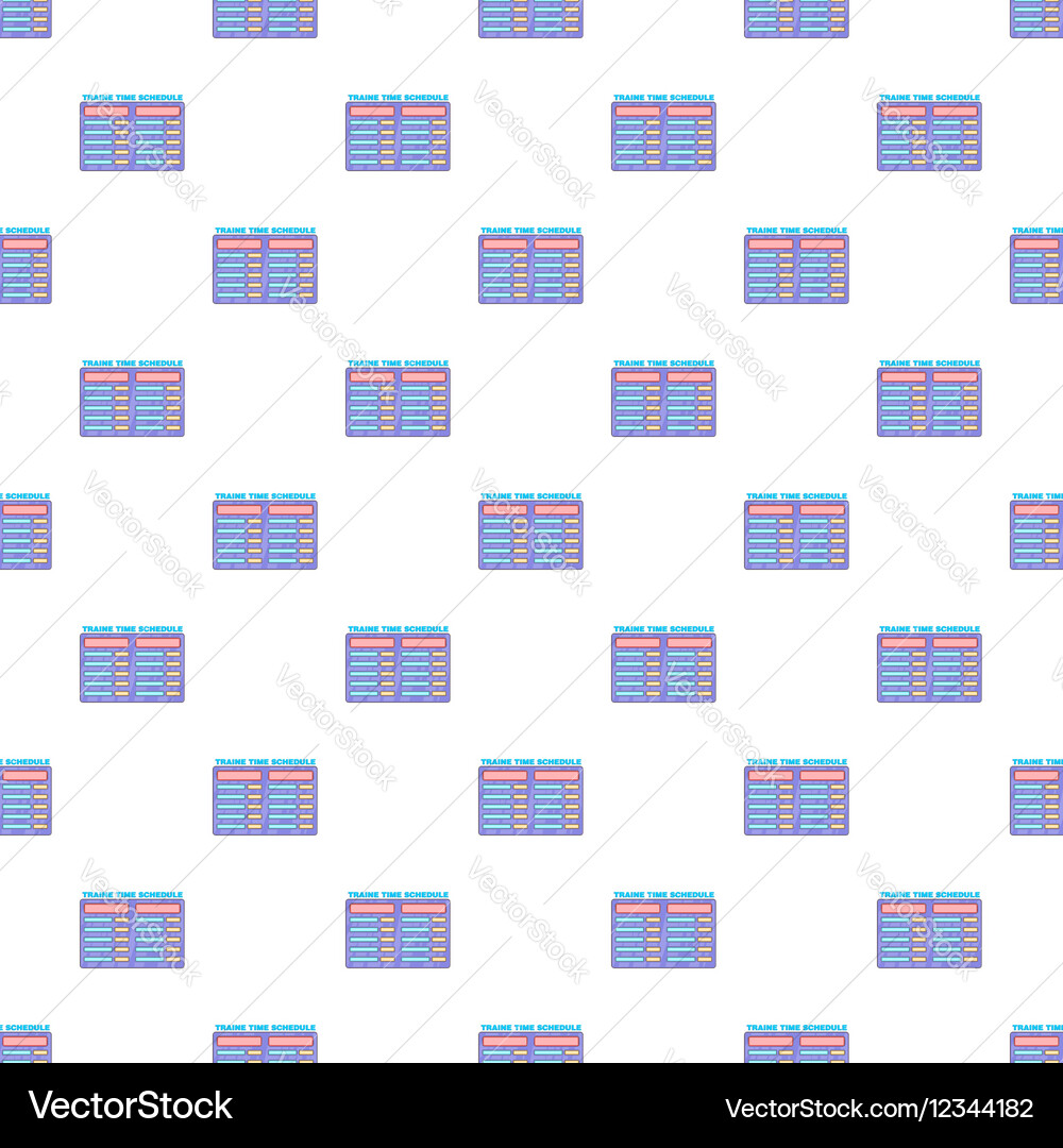 Schedule time of trains pattern cartoon style Vector Image