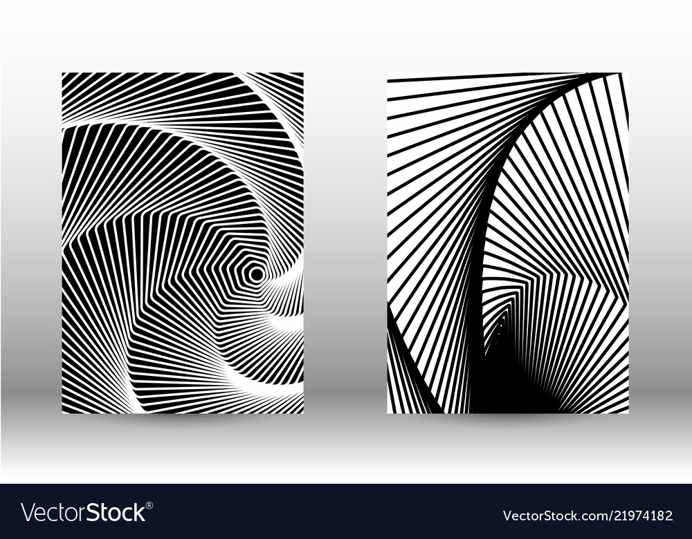 Set of abstract patterns with distorted lines Vector Image