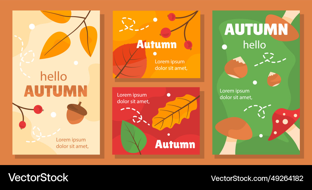 Set of autumn banners Royalty Free Vector Image