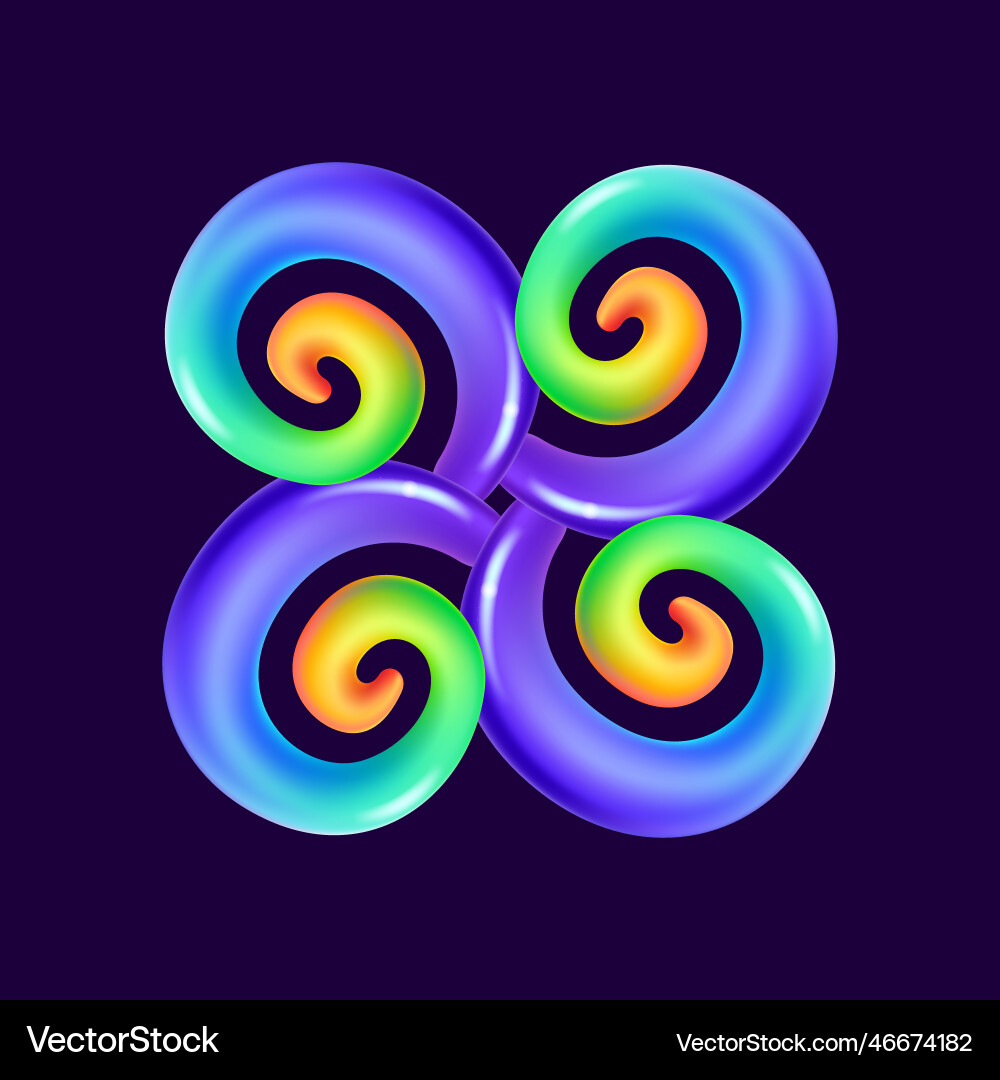Square rotation logo made of rainbow-colored Vector Image