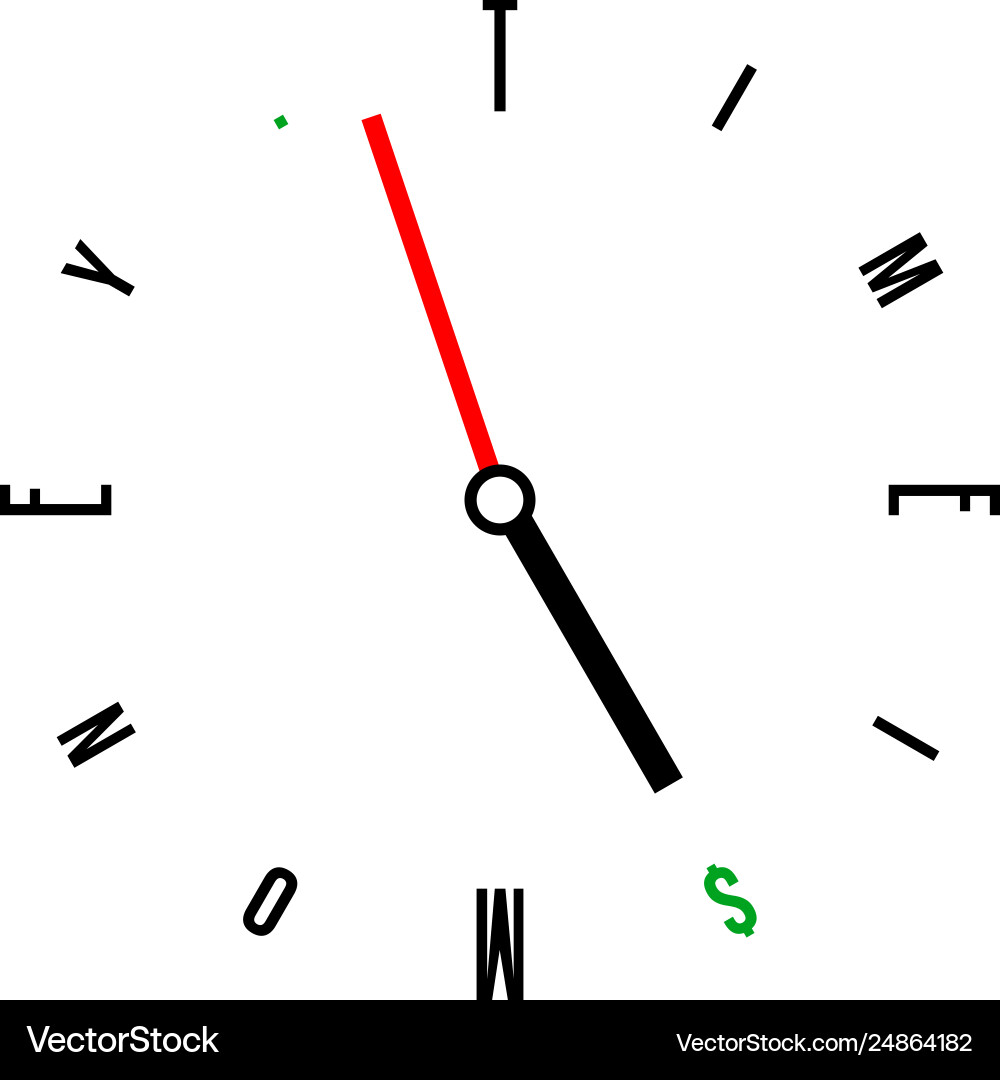 Time is money conceptual watch with clock face Vector Image