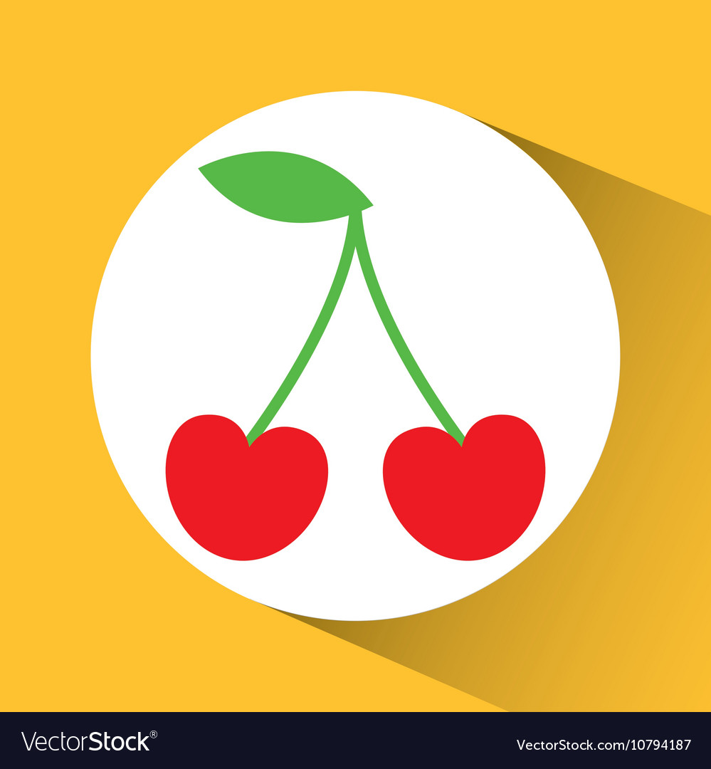 Cherry inside circle design Royalty Free Vector Image