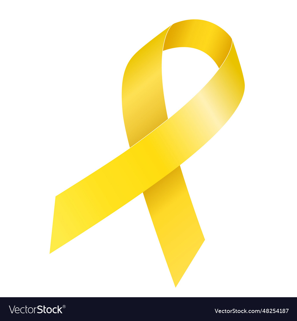 Childhood cancer awareness month yellow ribbon Vector Image