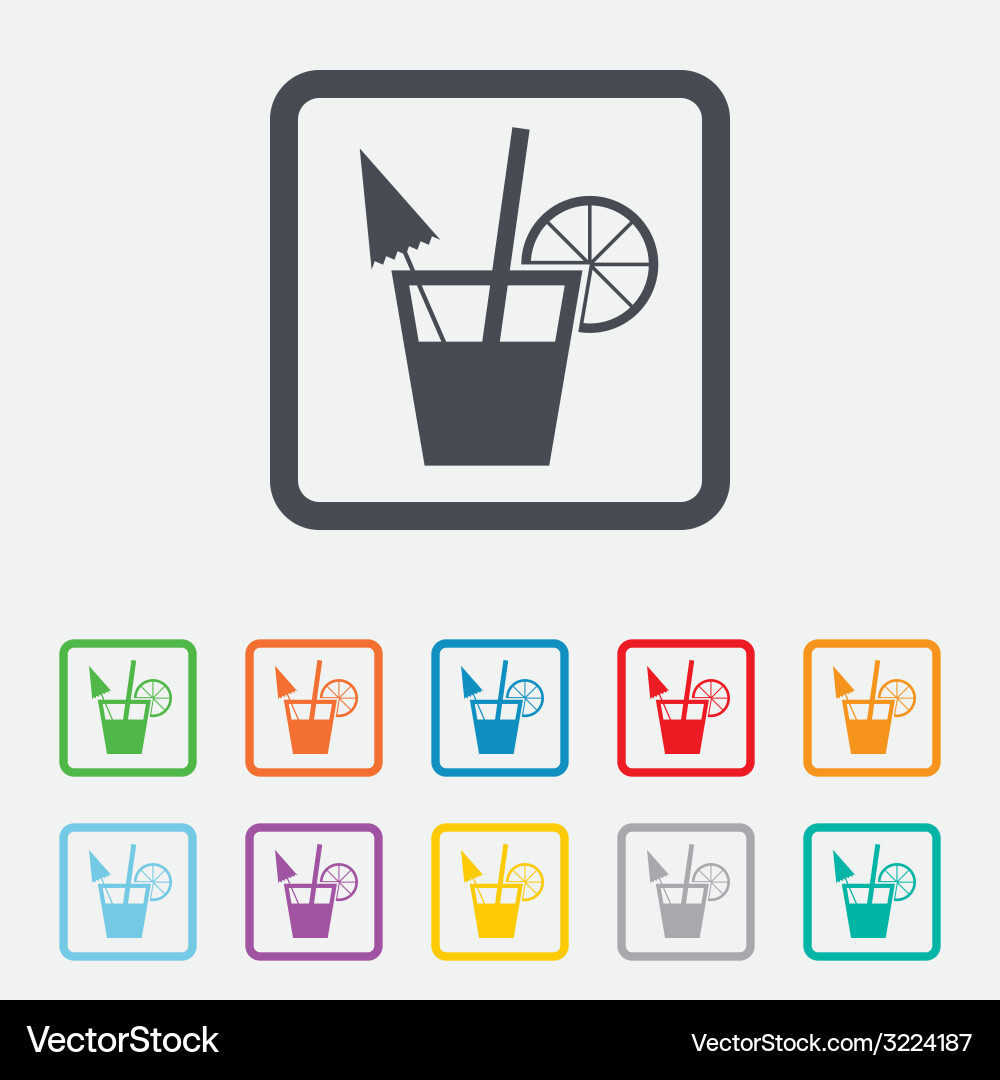 Cocktail sign alcoholic drink symbol Royalty Free Vector