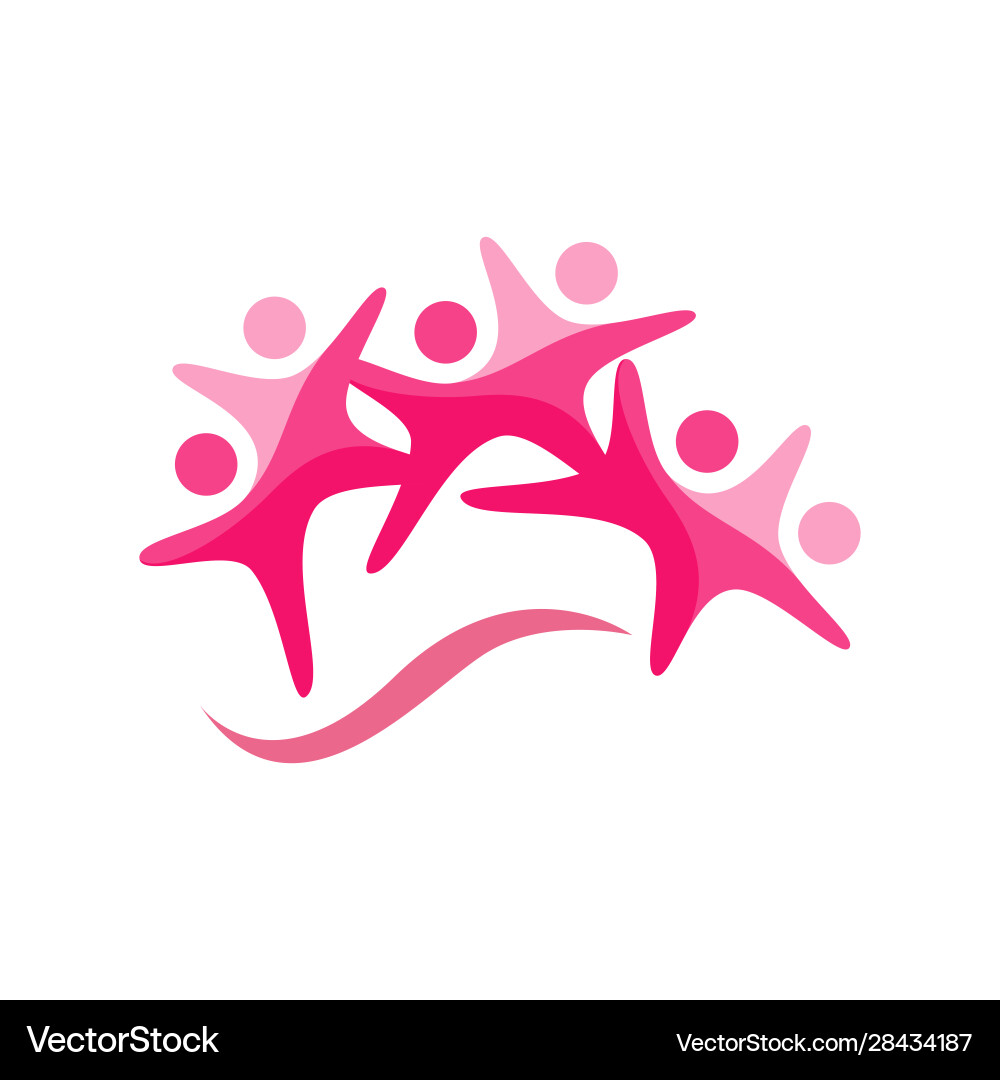 Creative three 3 people logo design group of Vector Image