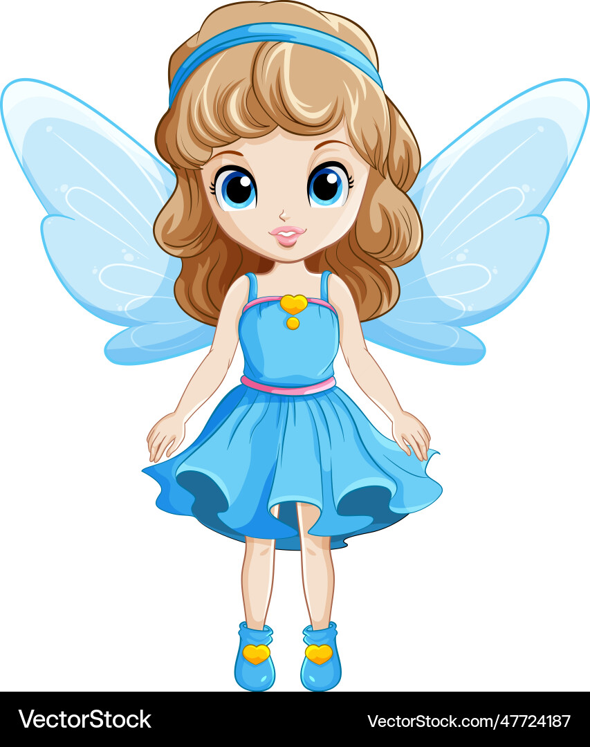 Cute simple cartoon fairy Royalty Free Vector Image