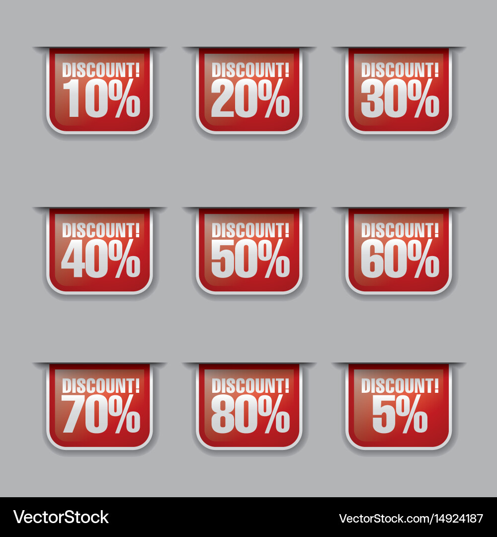 Discount labels and tags Royalty Free Vector Image
