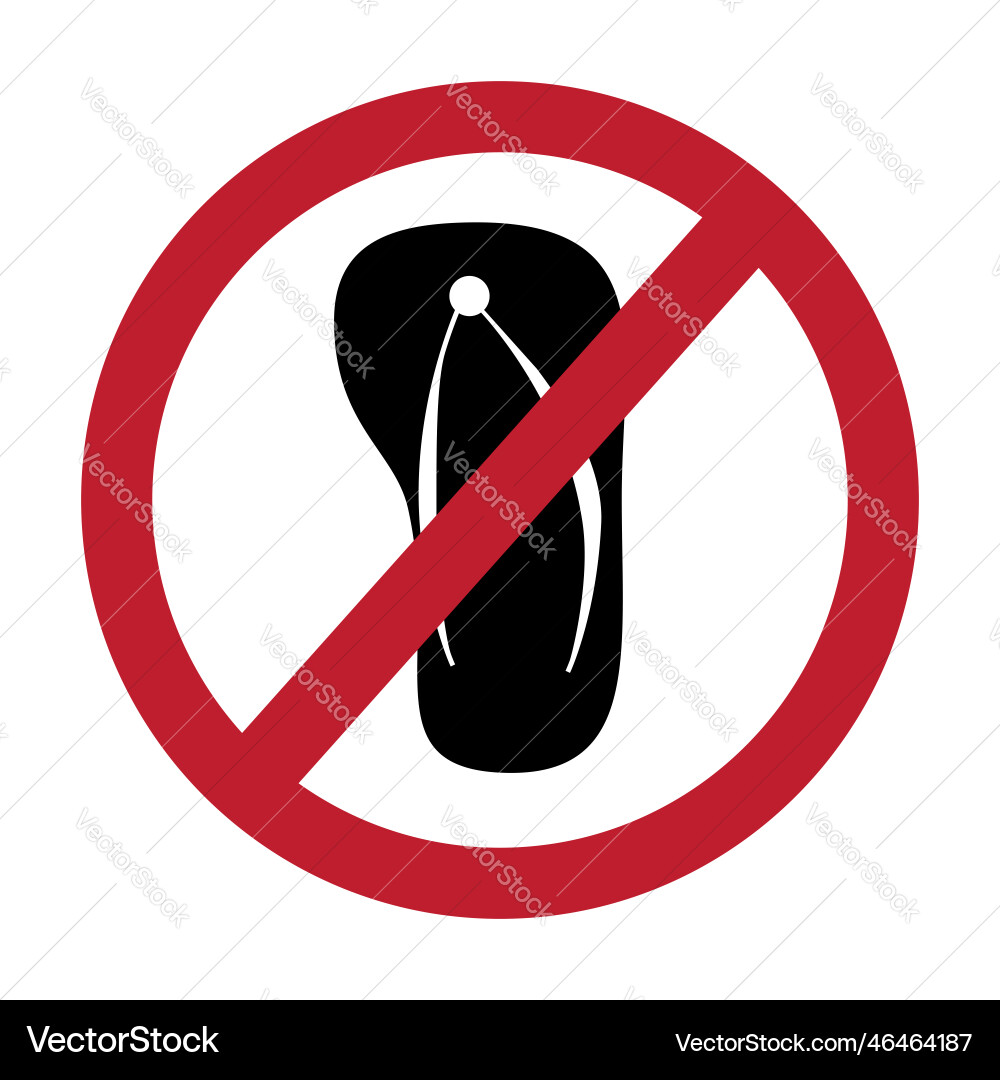 Flat color sign no slipper isolated on white Vector Image