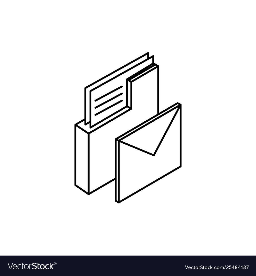 Folder documents data with envelope mail Vector Image