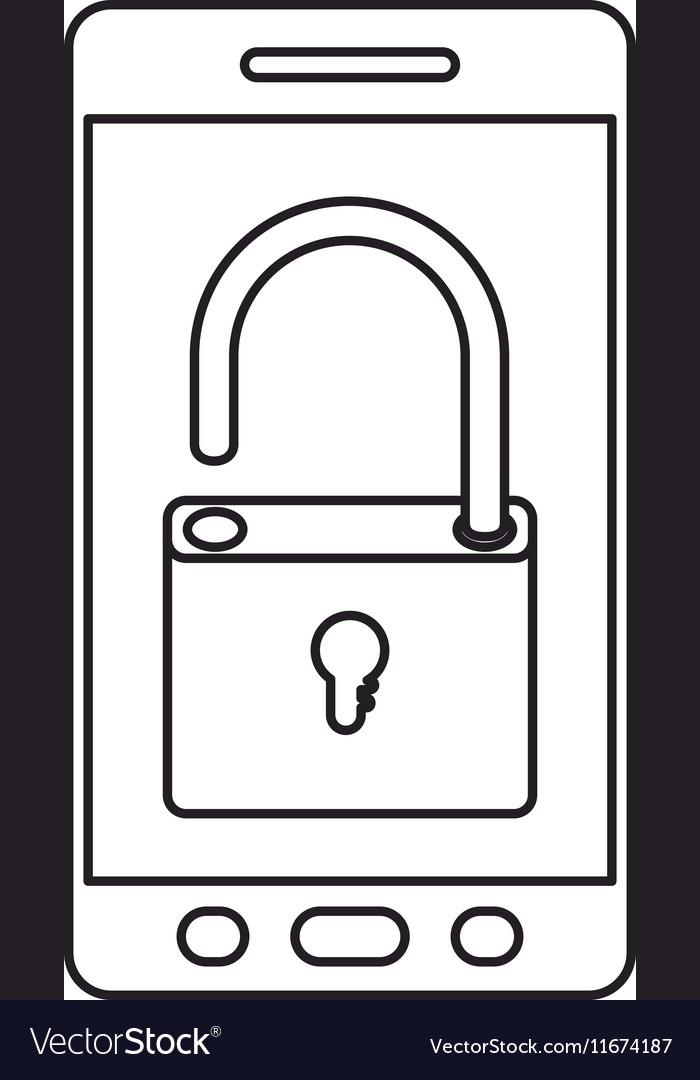 Isolated padlock and smartphone design Royalty Free Vector