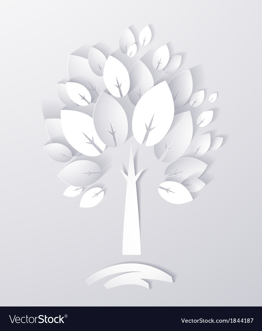 Paper tree Royalty Free Vector Image - VectorStock