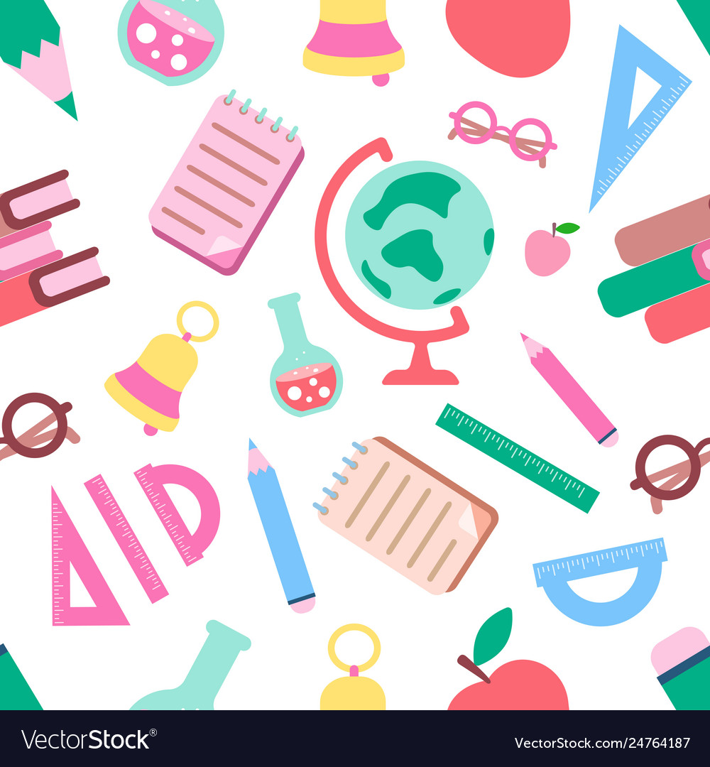 School seamless pattern education theme Royalty Free Vector