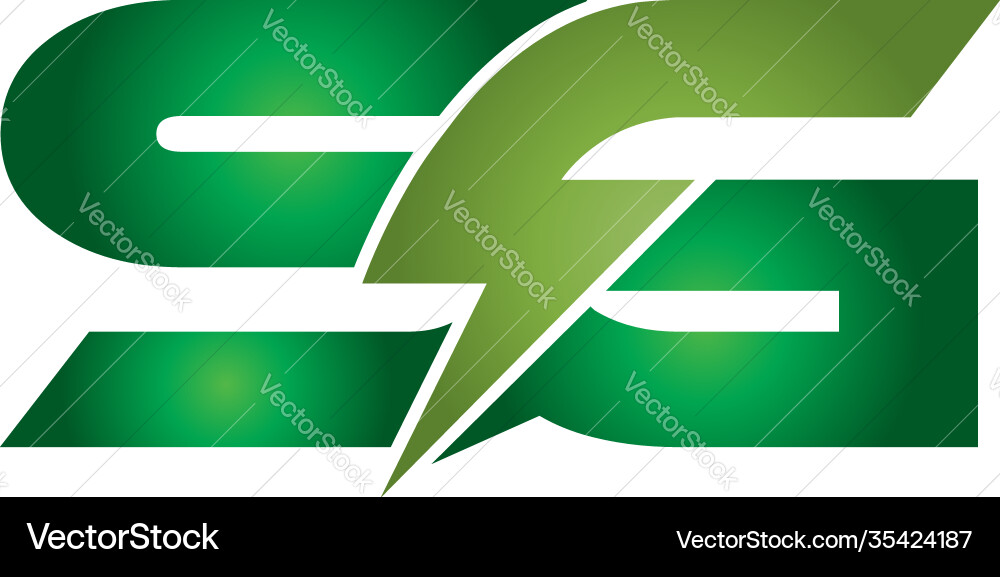 Sg alphabet electric logo design concept Vector Image