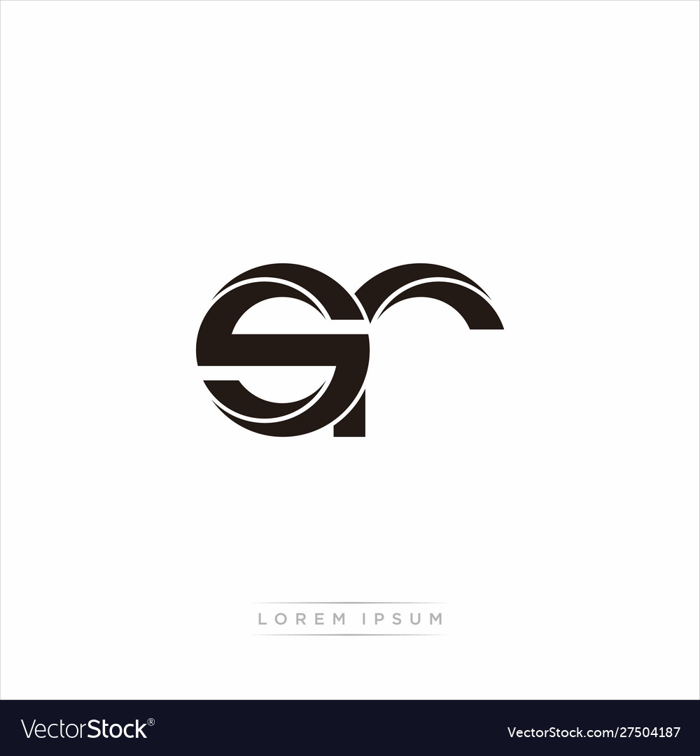Sr initial letter split lowercase modern monogram Vector Image