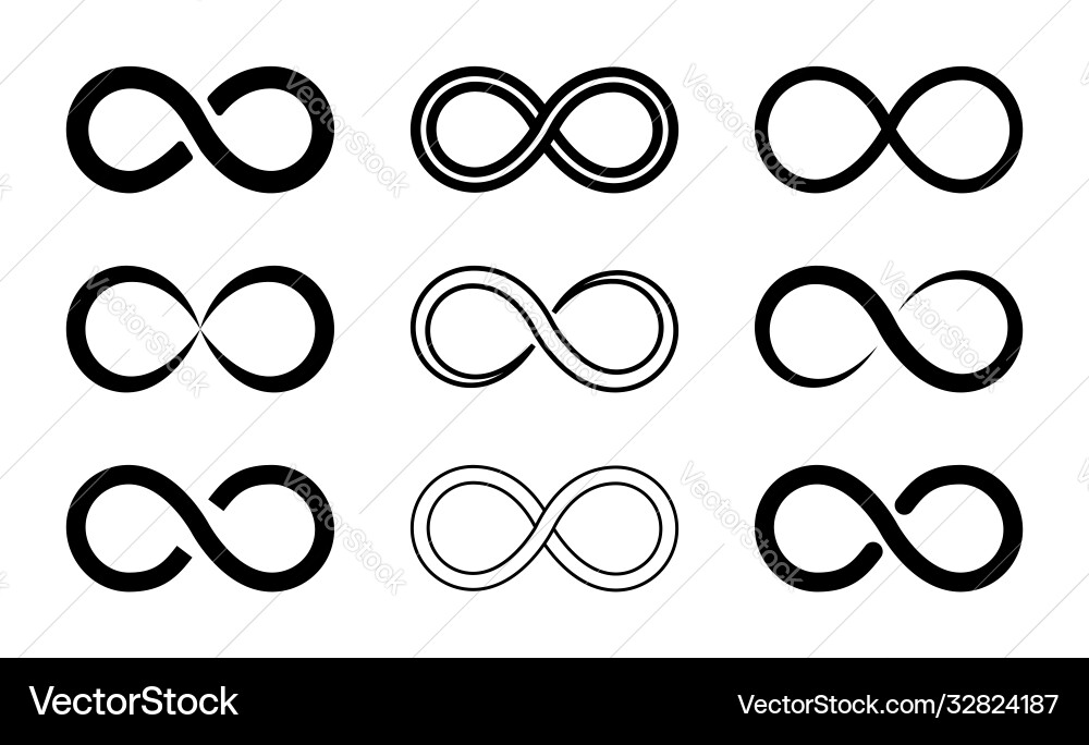 Symbol infinity icon loop endless sign Royalty Free Vector