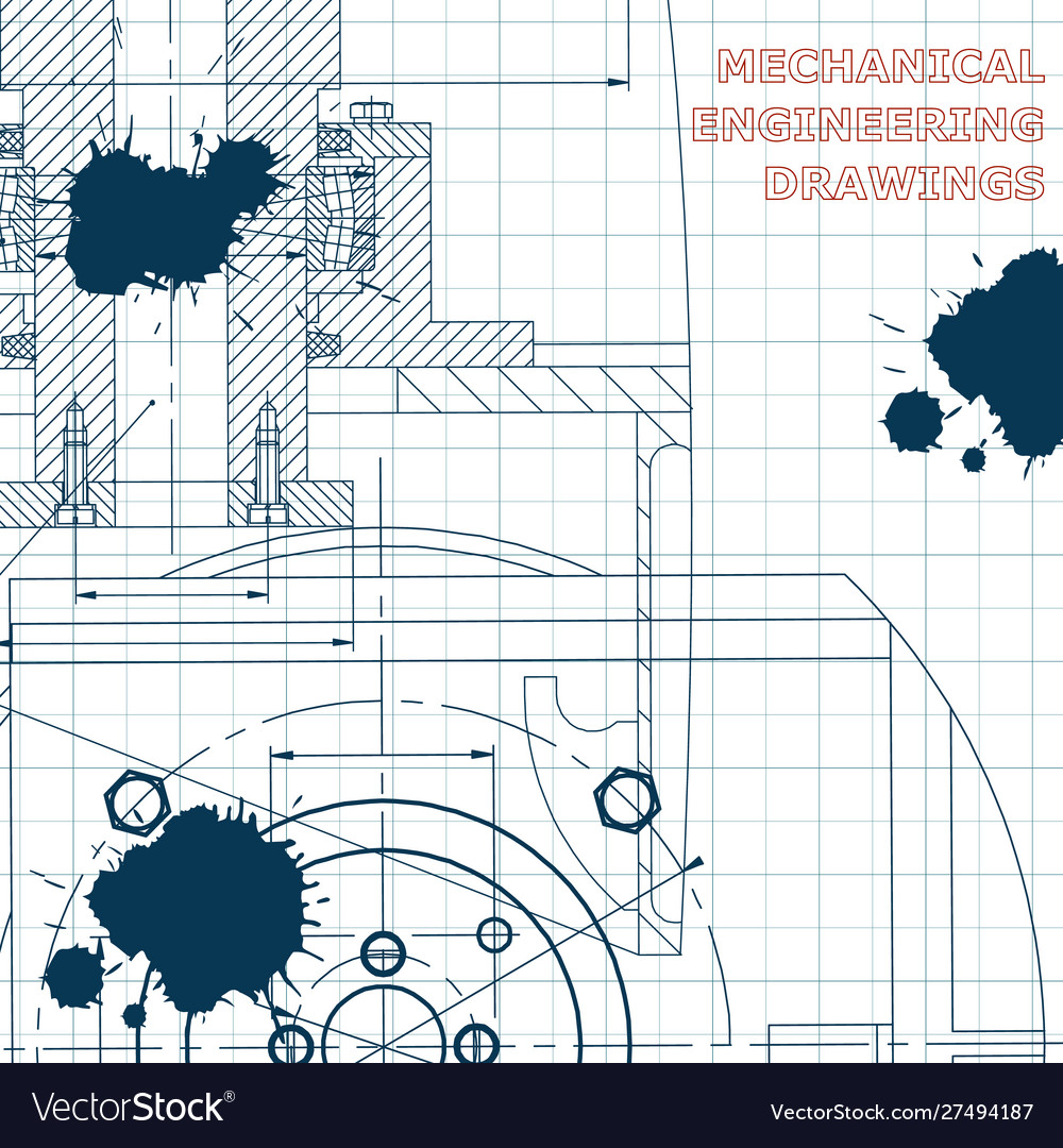 Technical draft ink blots Royalty Free Vector Image