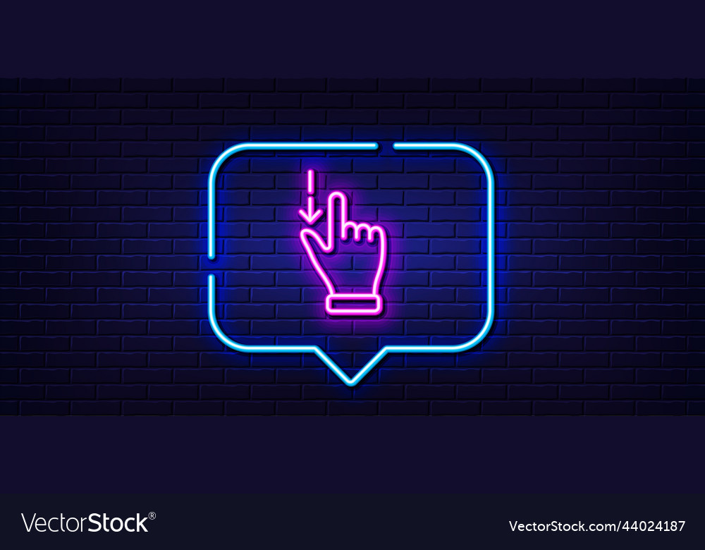 Touchscreen gesture line icon slide down arrow Vector Image