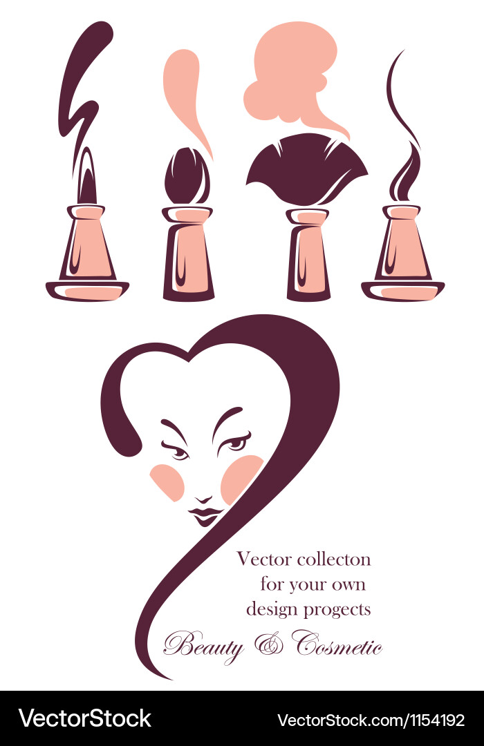 Beauty and cosmetic collection Royalty Free Vector Image