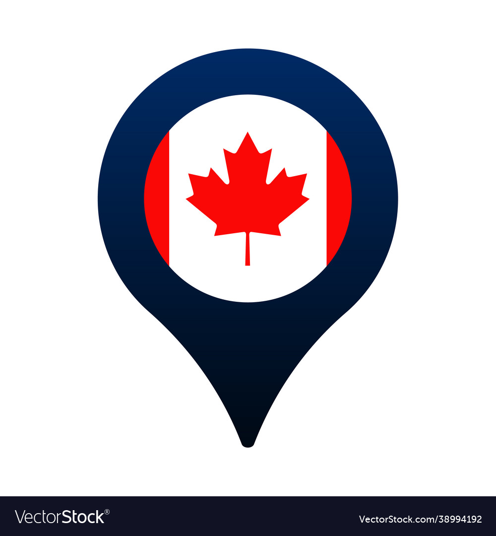 Canada flag and map pointer icon national flag Vector Image
