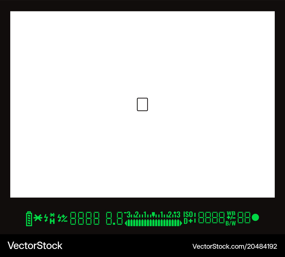 Focusing screen or viewfinder of dslr camera Vector Image