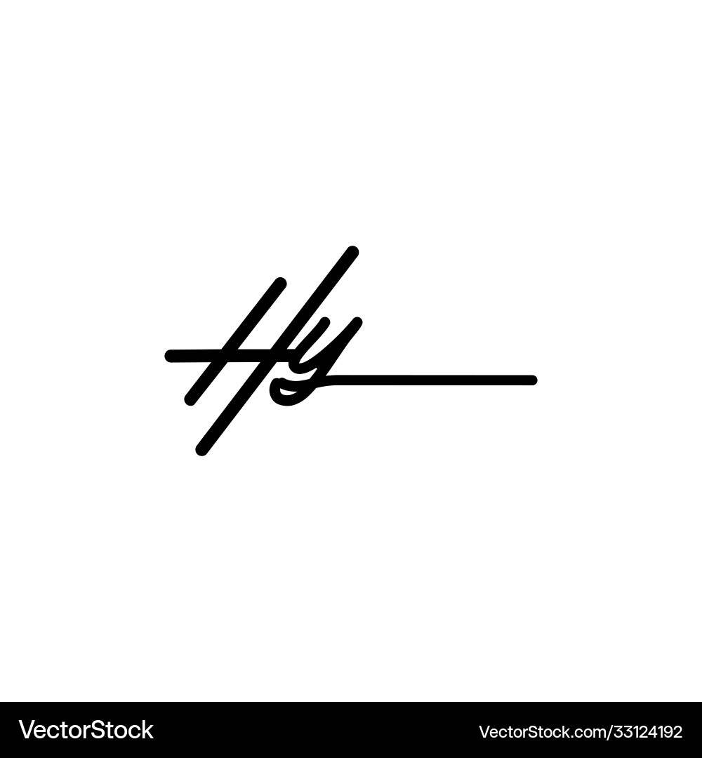 Letter hy signature logo template Royalty Free Vector Image