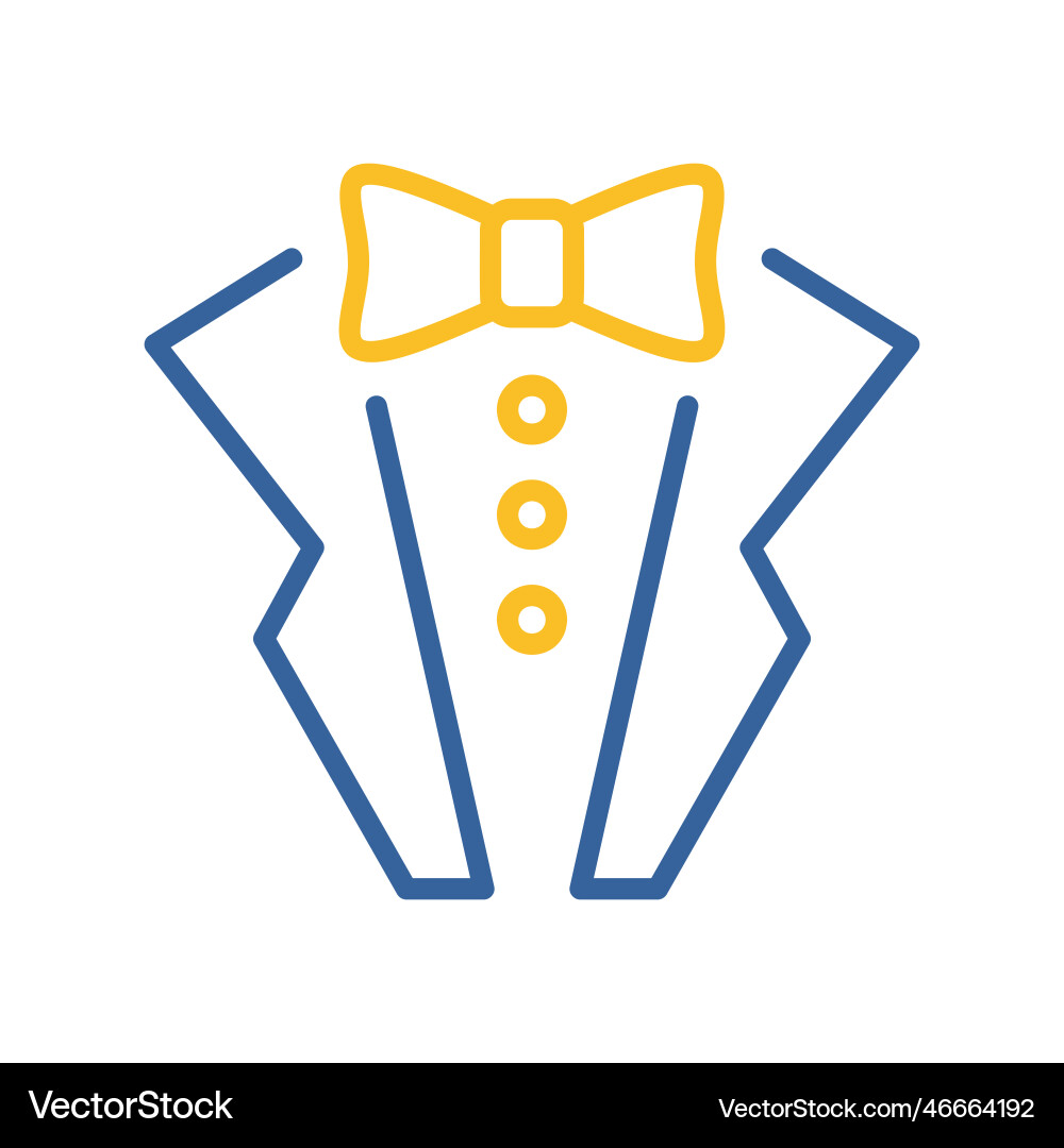 Man Jacket Tuxedo Weddind Suit With Bow Tie Vector Image