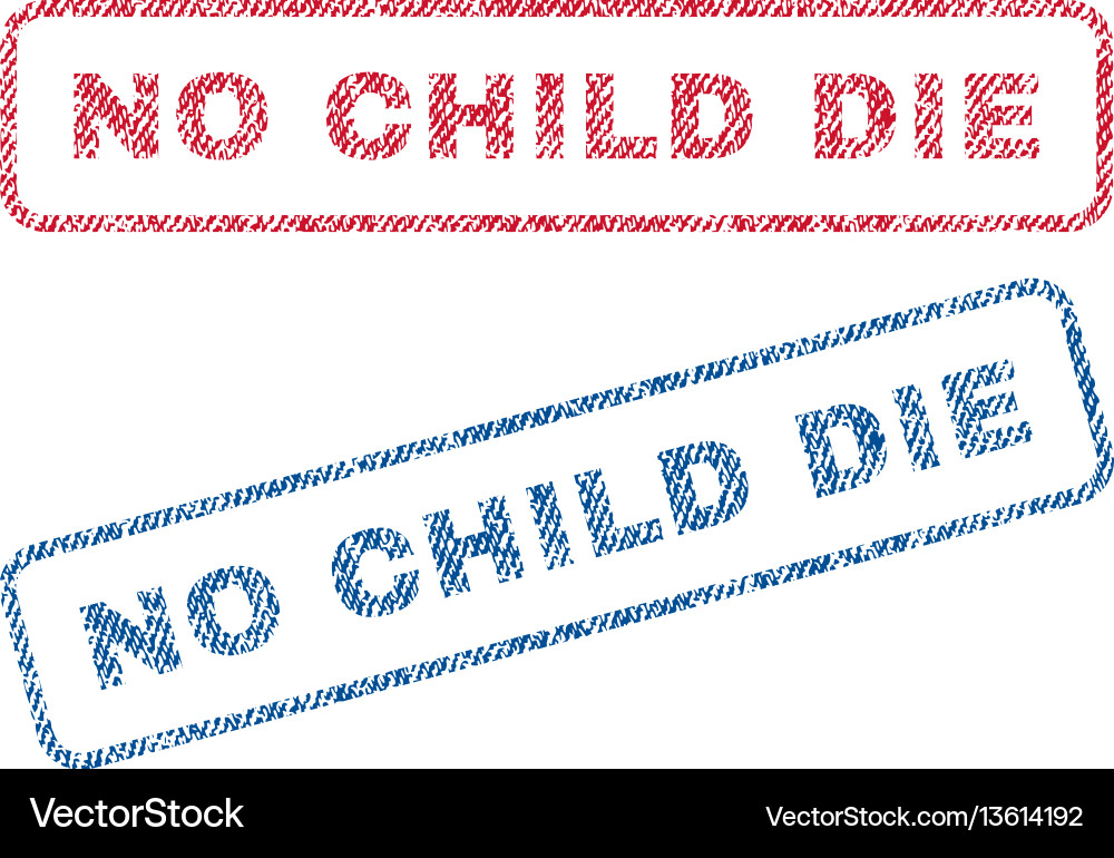 No child die textile stamps Royalty Free Vector Image