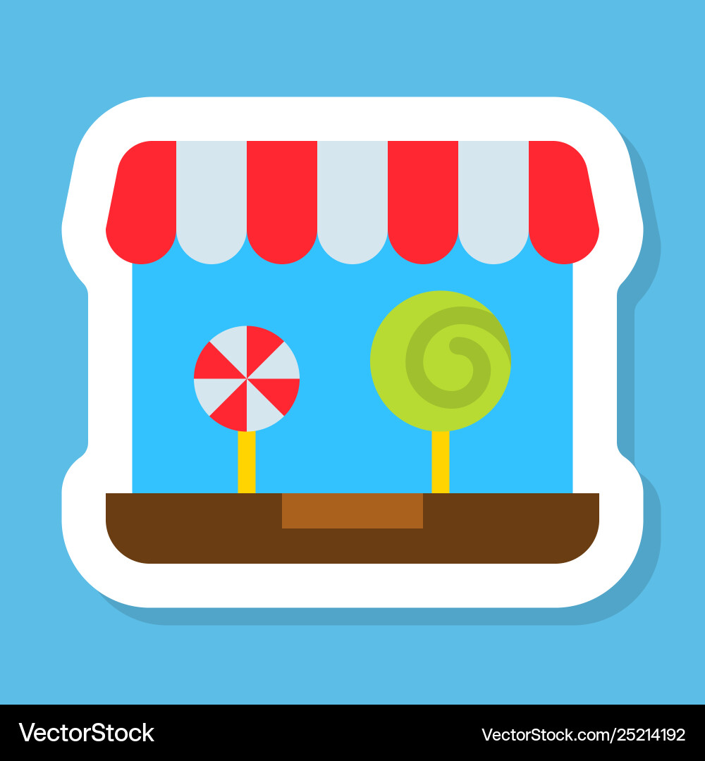 Online shop sticker isolated flat stye icon Vector Image