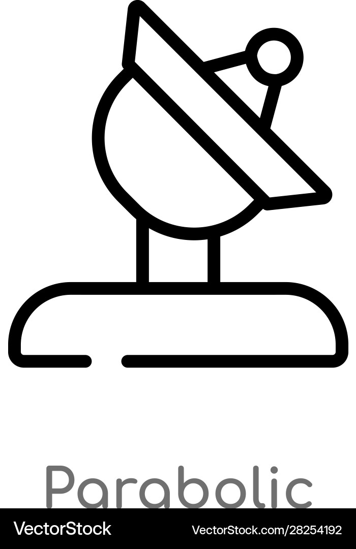Outline parabolic icon isolated black simple line Vector Image