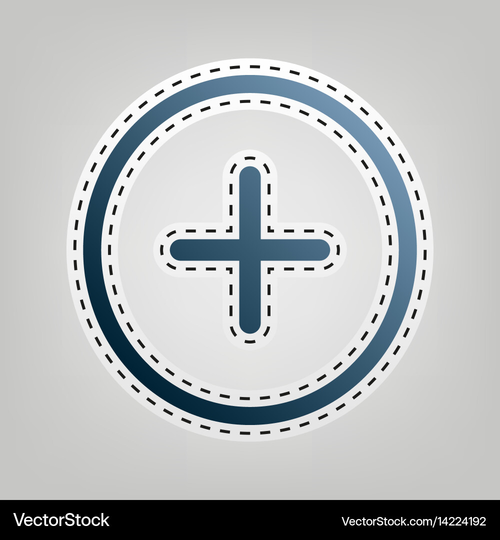 Positive symbol plus sign blue icon with Vector Image