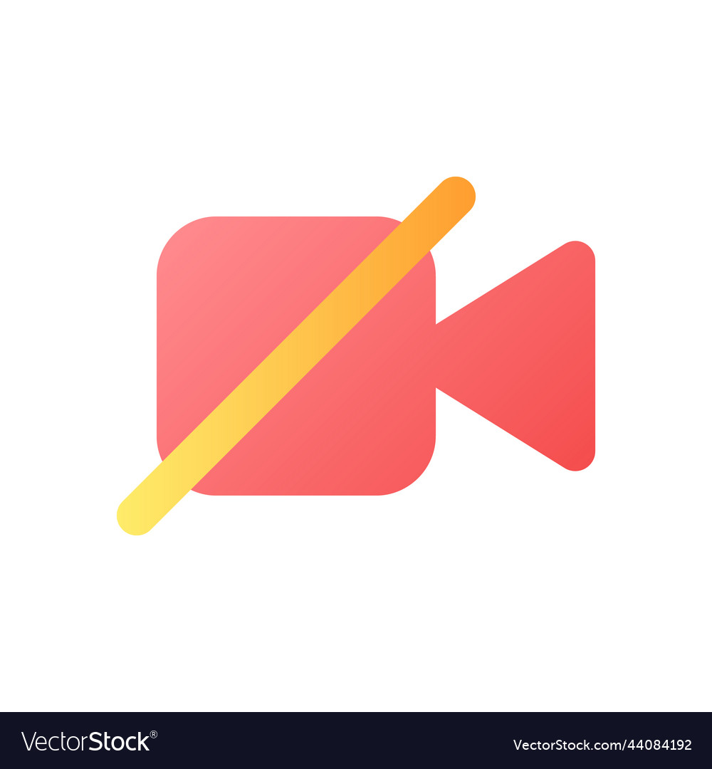 Turn off camera pixel perfect flat gradient color Vector Image Turn off camera pixel perfect flat gradient color Vector Image