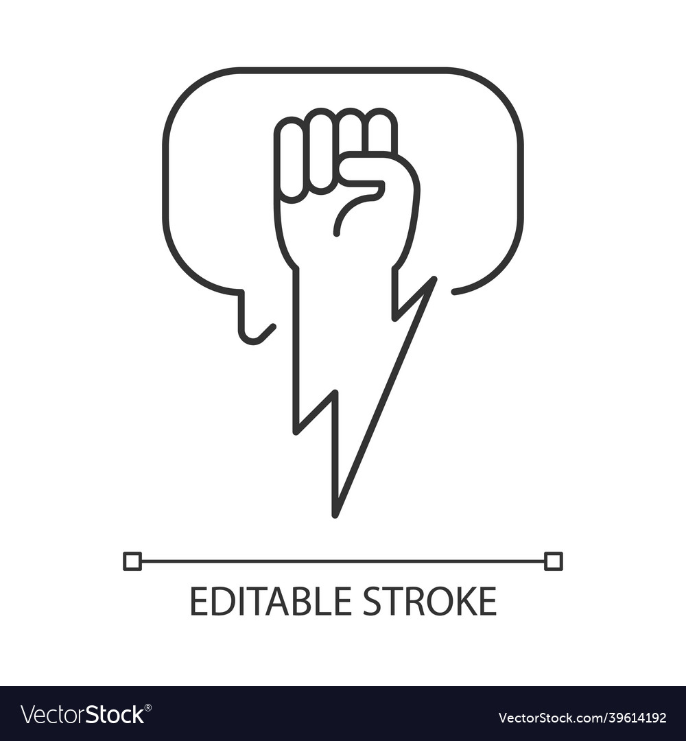 Using strong arguments linear icon Royalty Free Vector Image