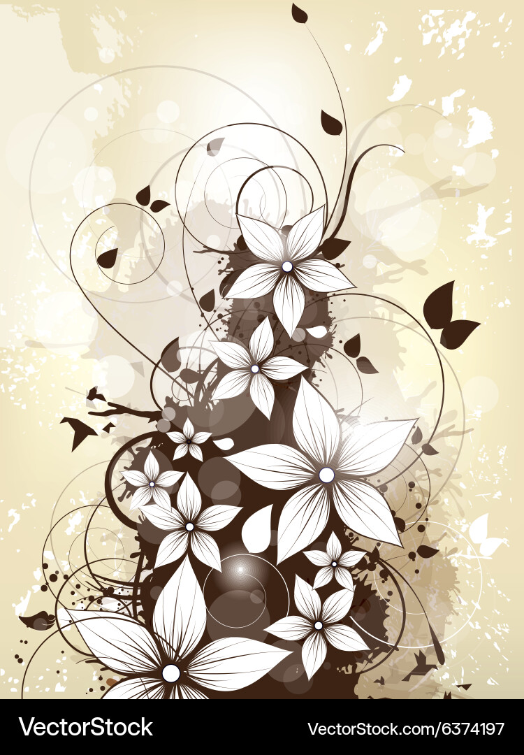 Abstract floral spring background with flowers Vector Image