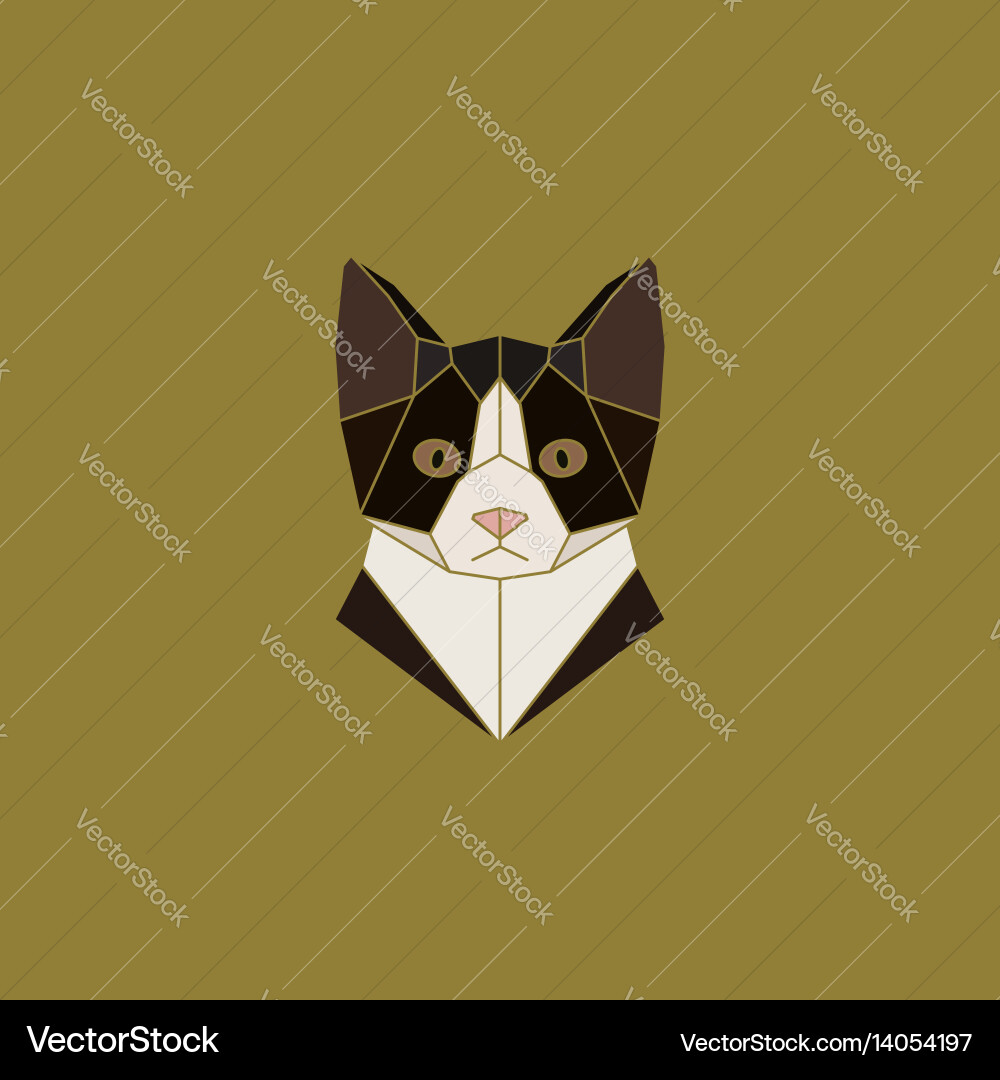 Cat head sign in abstract polygonal style Vector Image