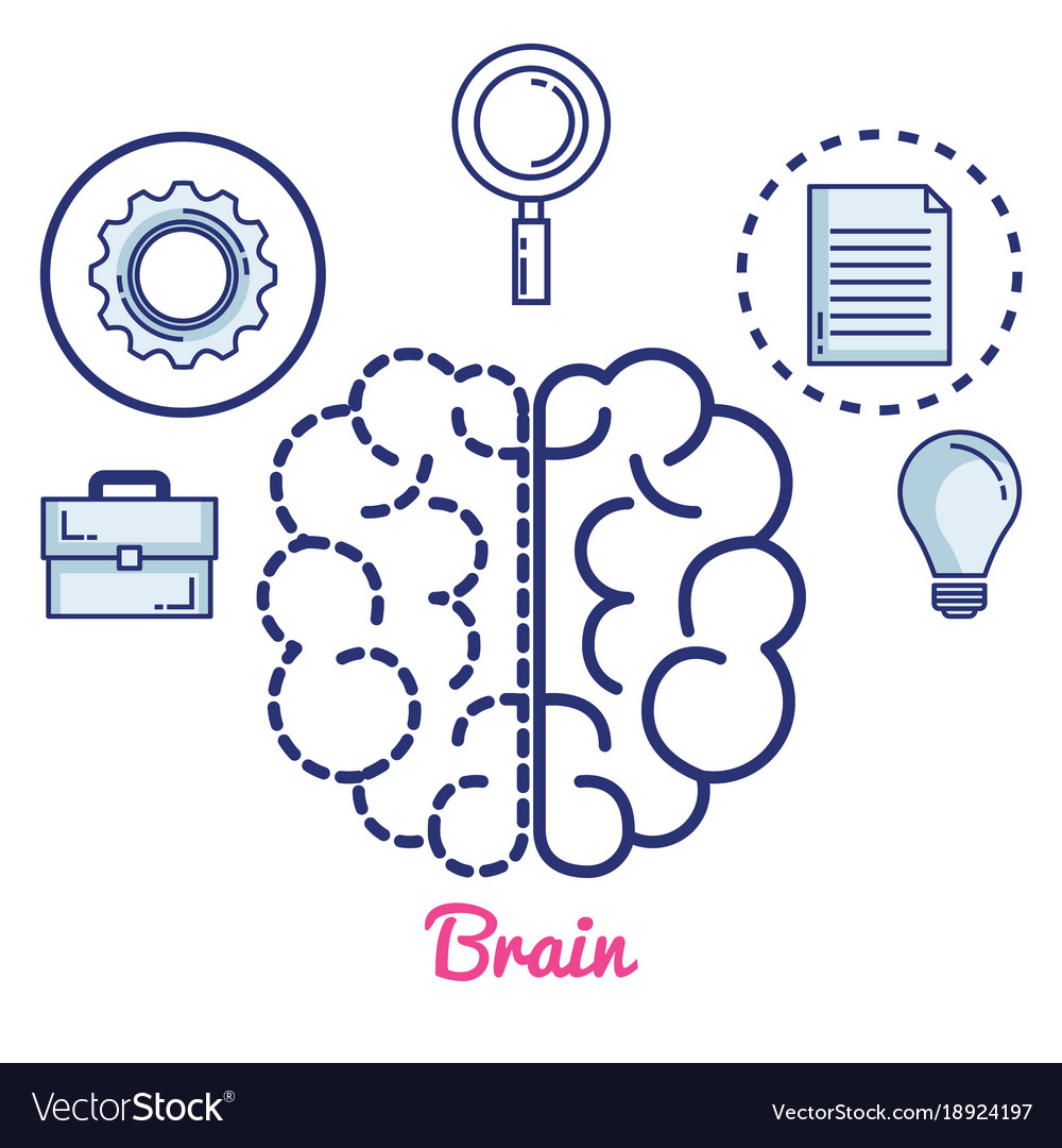 Creative brain set icons Royalty Free Vector Image