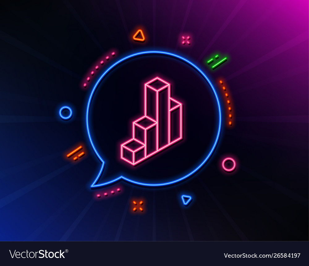 Diagram chart line icon column 3d graph sign Vector Image
