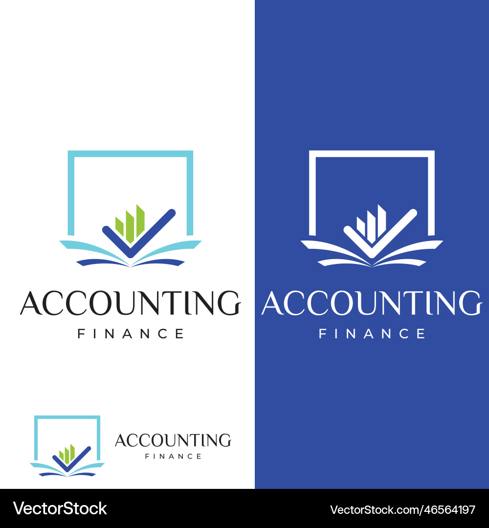 Financial accounting logo with check mark for Vector Image