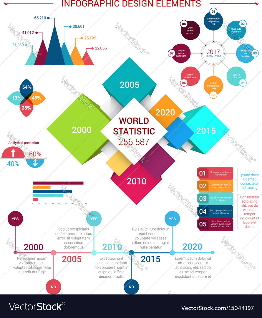 Flat infographics design elements template Vector Image