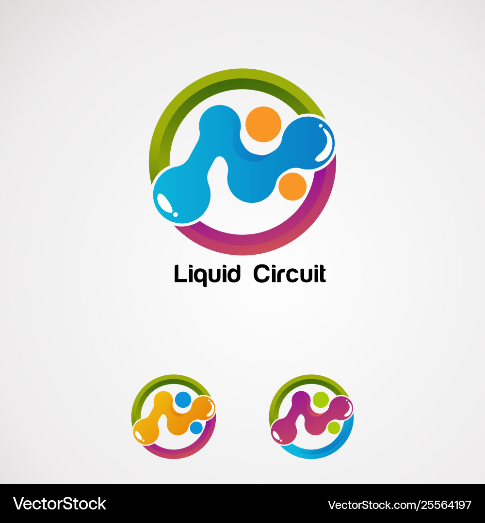 Liquid colorful on circle concept logo icon Vector Image