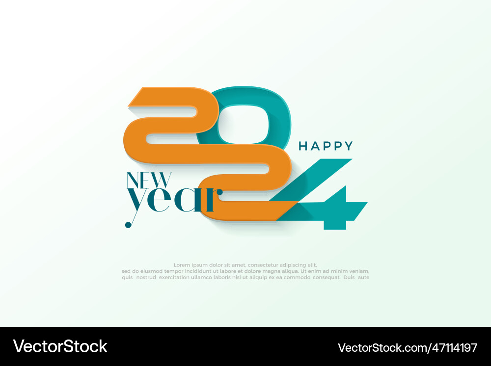 Modern 2024 number design with bold font Vector Image