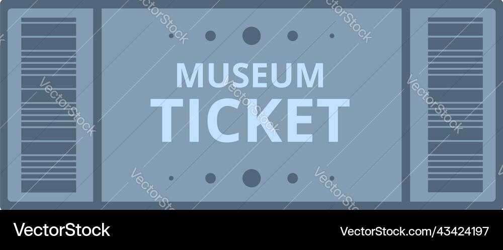 Museum pass icon cartoon admit entry Royalty Free Vector