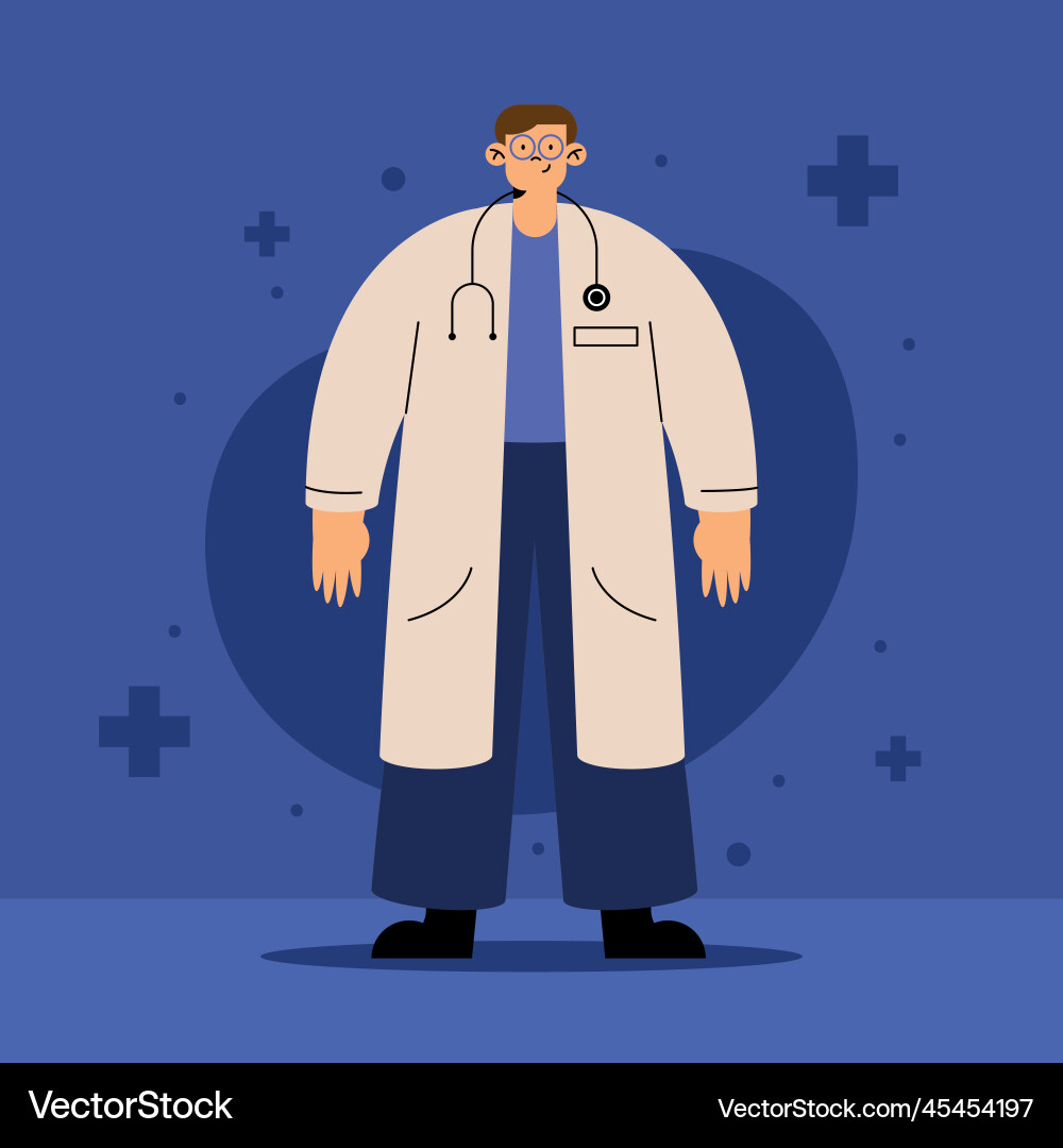 Professional male doctor worker Royalty Free Vector Image