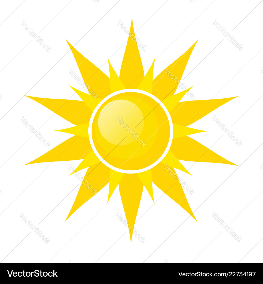 Sun symbol icon on white stock Royalty Free Vector Image