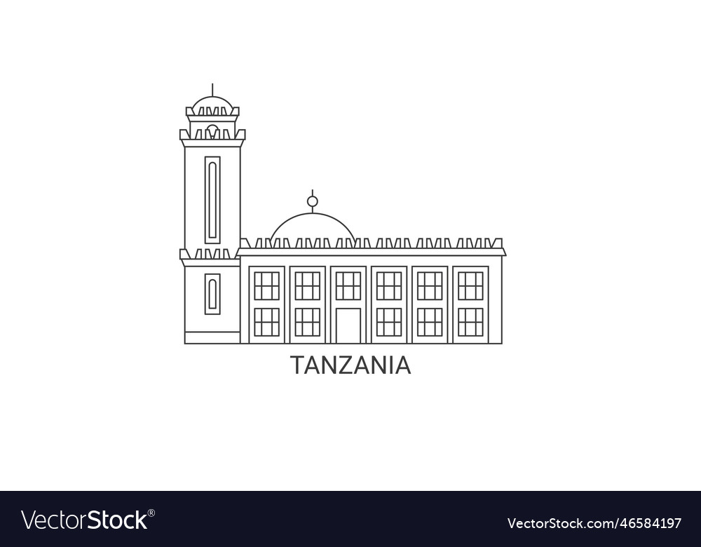 Tanzania Travel Landmark Royalty Free Vector Image